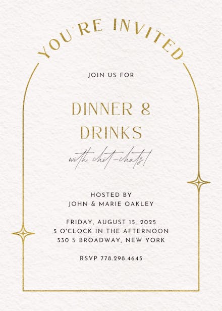 Invitaciones Para Fiesta Con Cena Gratis | Greetings Island